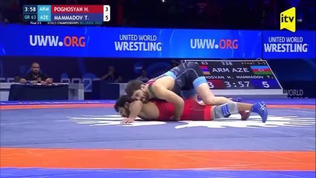 Azerbaycanlı Türk Mammadov, Ermeni güreşçiye minderi dar etti! - Video 7