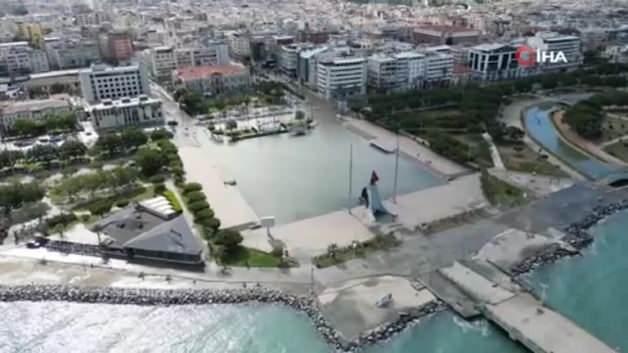 İskenderun'da deniz seviyesi yükseldi, bölge havadan görüntülendi - Video 7 İskenderun'da deniz seviyesi yükseldi, bölge havadan görüntülendi - Video 7