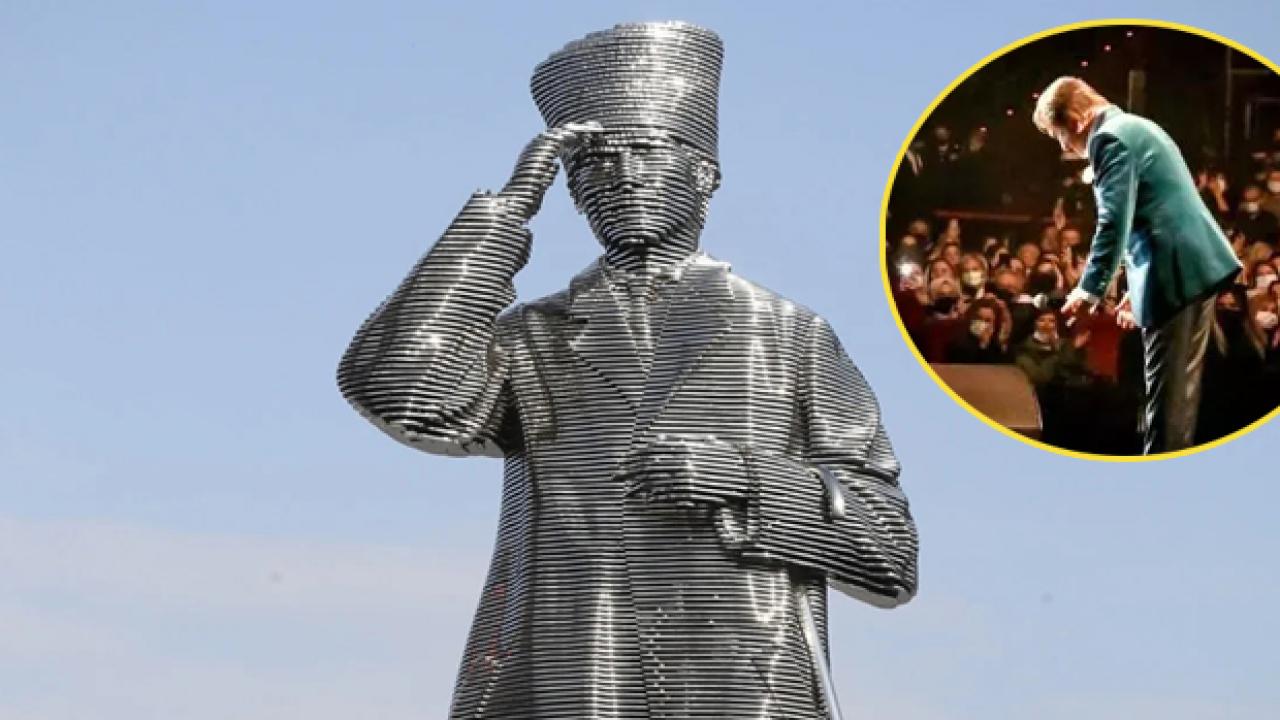 Ya konser ya heykel: Bursa'da vatandaşa 'çelikten Atatürk heykeli ...